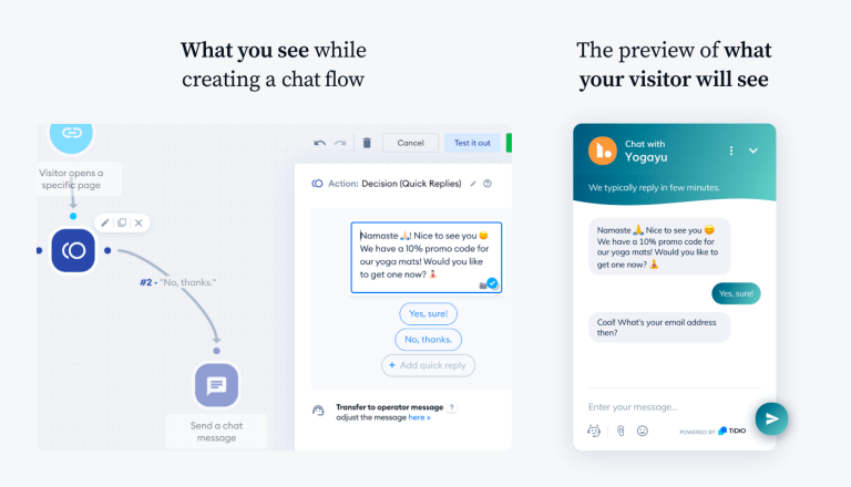 Say Hello to Tidio Chat Flows: Intelligent Conversion Tools