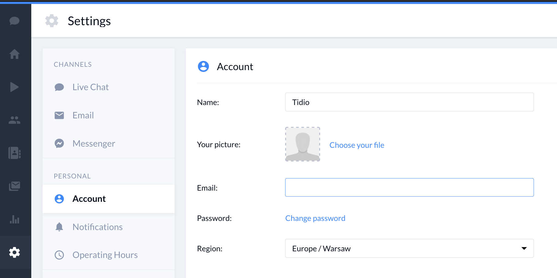 How to Navigate the Settings Panel | Tidio